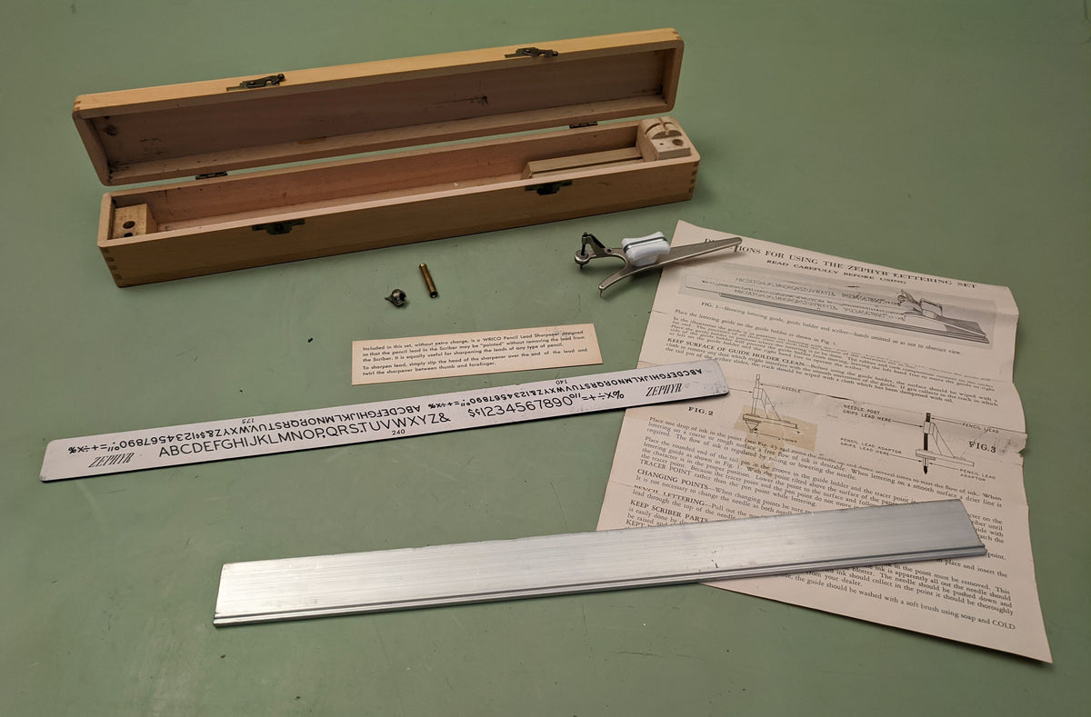 Zephyr Lettering Set* in boxwood Storage Box F*S – Reticulum