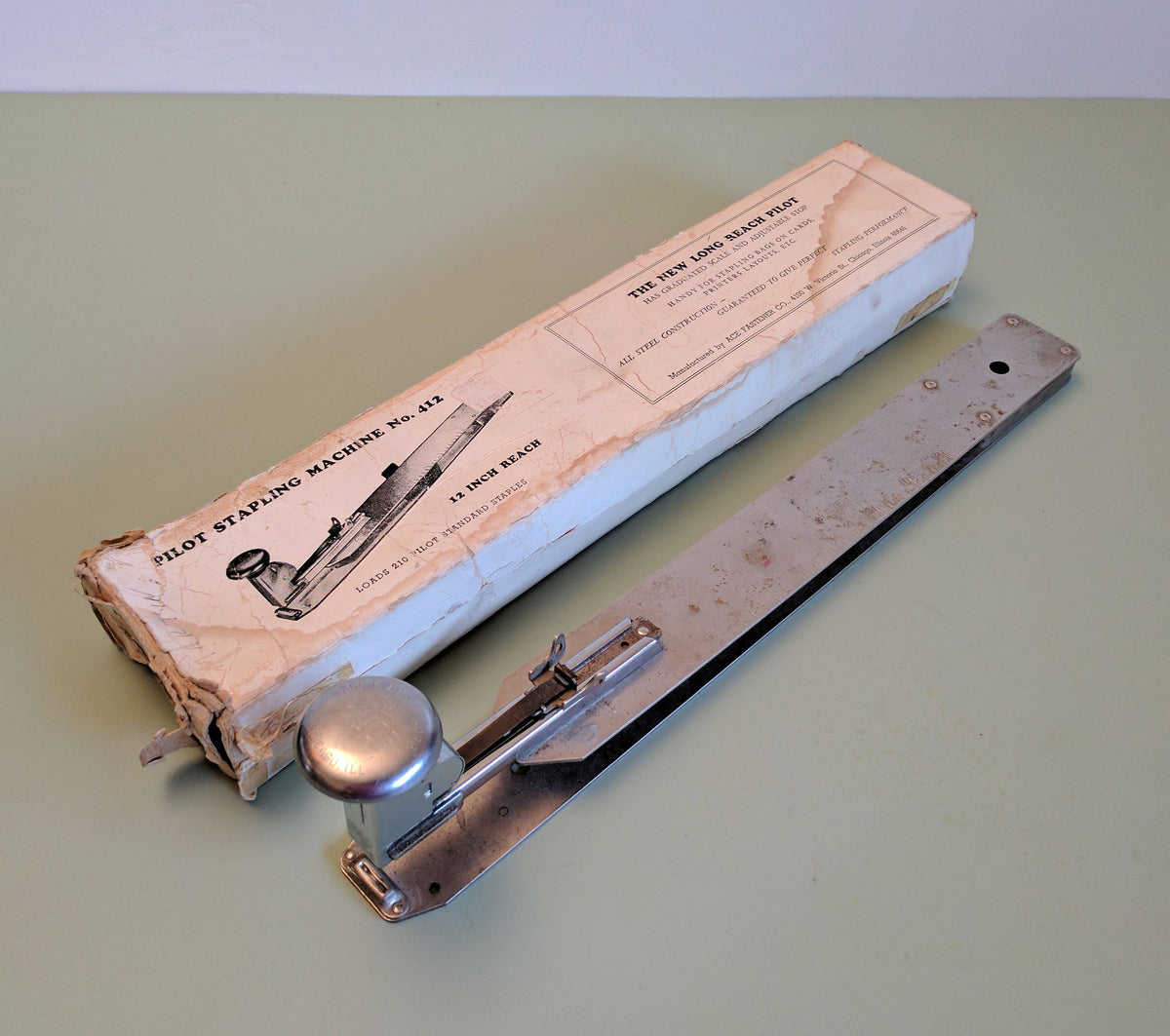 Ace Pilot *Stapling Machine No. 412 Long Reach 12 Inch Scale F*S ...