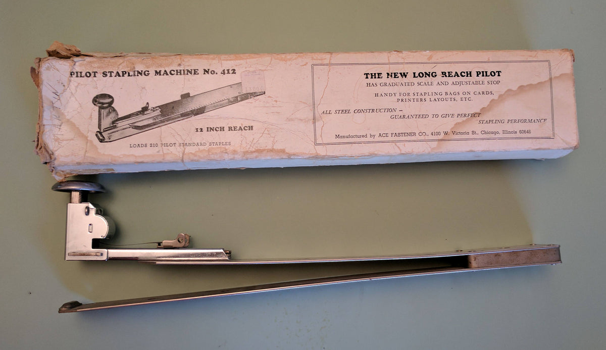 Ace Pilot *Stapling Machine No. 412 Long Reach 12 Inch Scale F*S ...